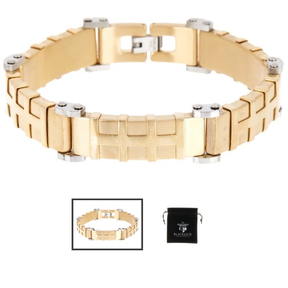 Blackjack | Accessories | Mens Gold Stainless Steelbracelet | Poshmark